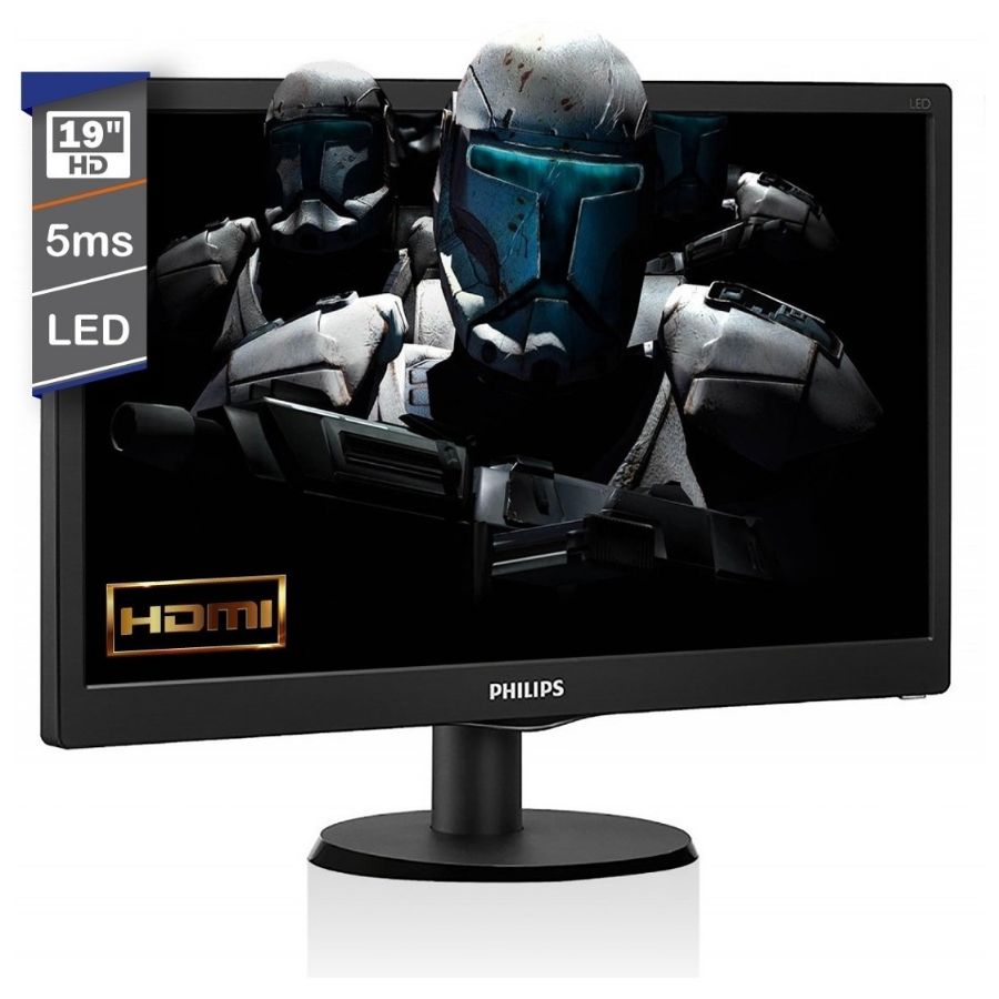 MONITOR LED 19 PHILLIPS HD 60HZ 5MS V5LHSB2 55 | Mexx computación